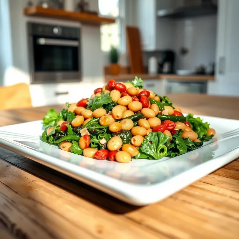 Боб и зеленина с ескарола - Рецепта