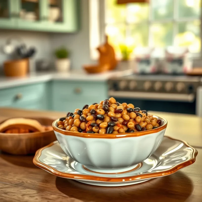 Черен грах с черен боб - Рецепта