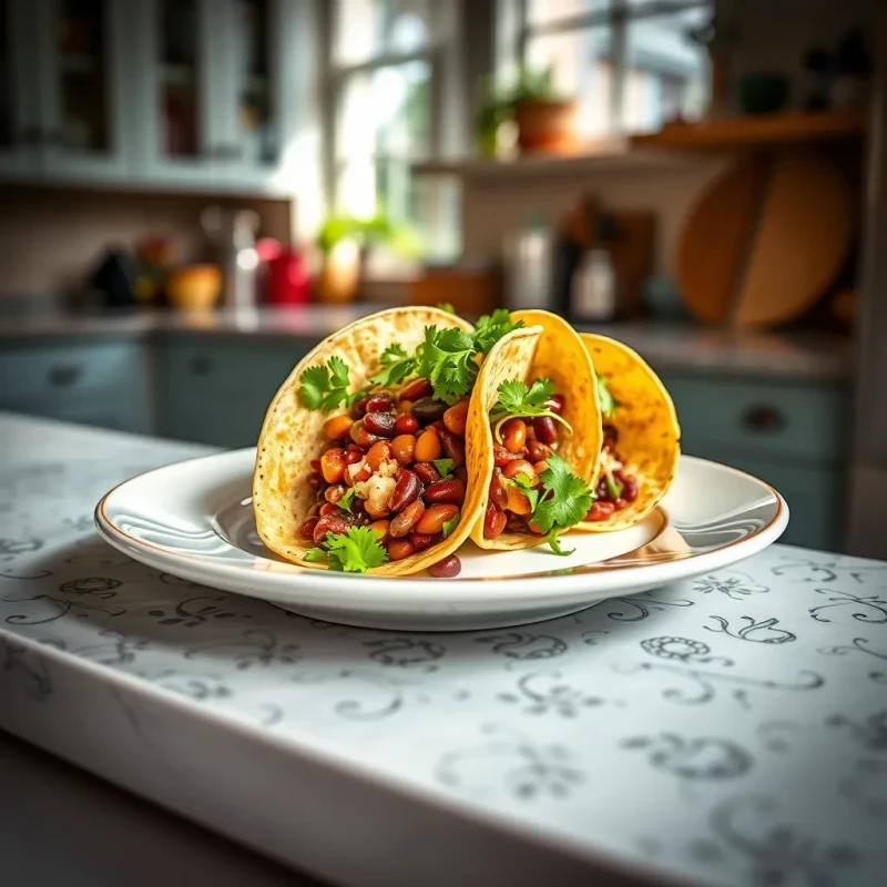 Такос с три вида боб - Рецепта