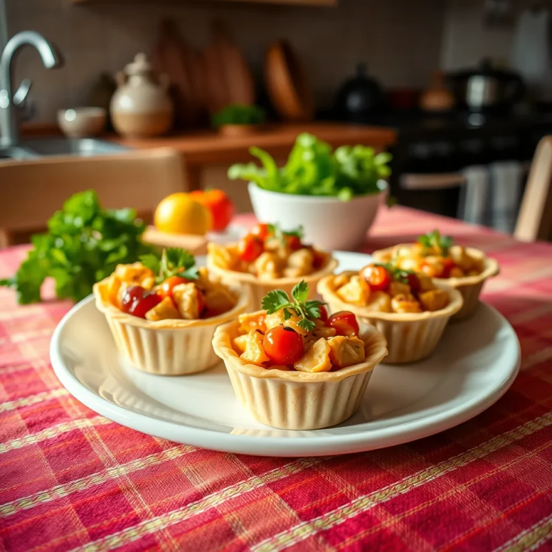 Пиле жулиен в тарталети - Рецепта