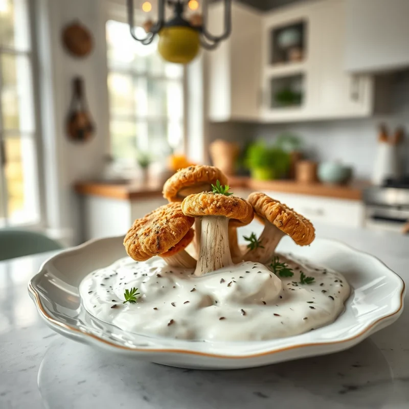 Леко пържени гъби брезови болети в сос от заквасена сметана - Рецепта